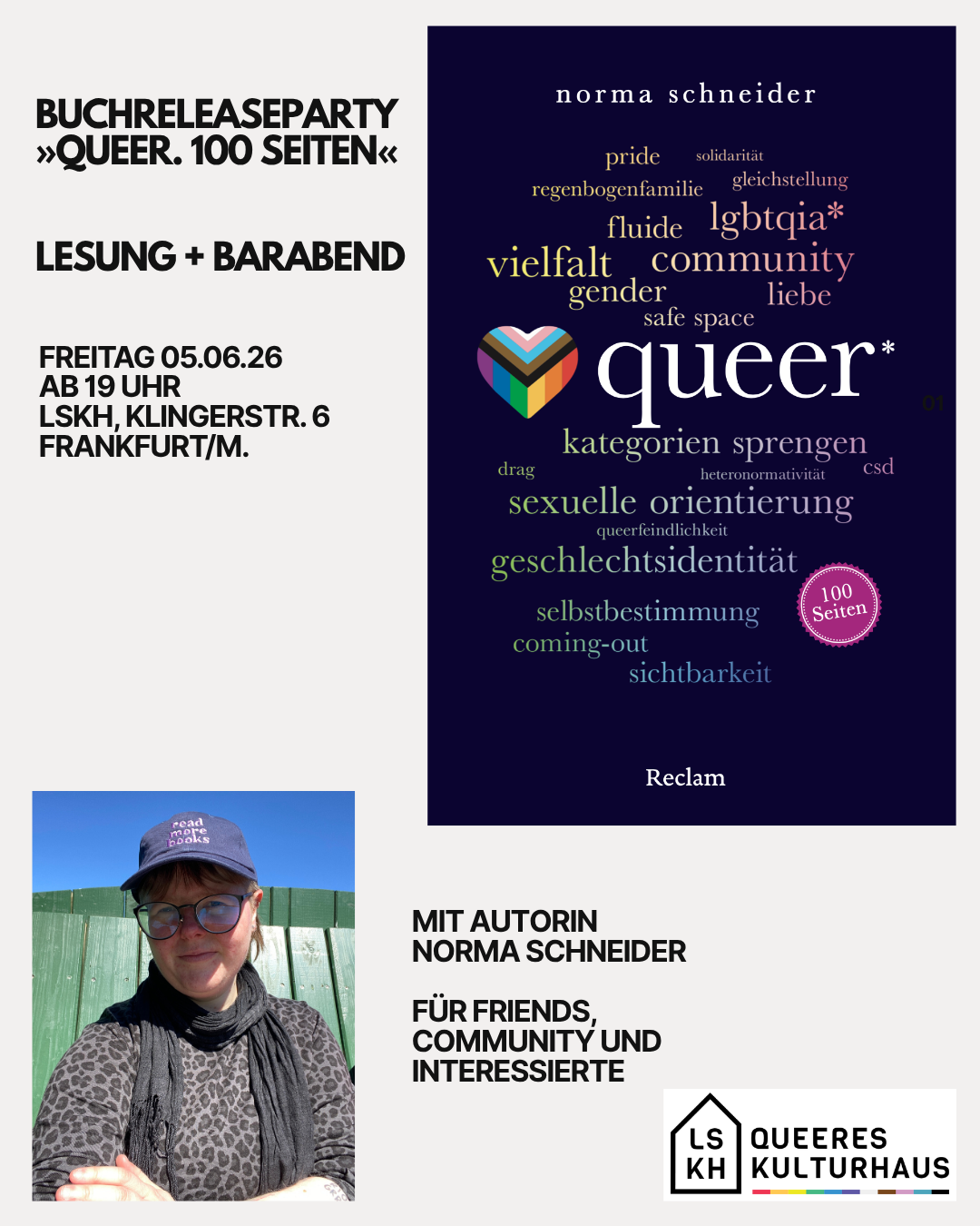 📚 ️‍🔥 Lesung & Buchpremiere "QUEER. 100 SEITEN" von Norma Schneider ️‍🔥 ...